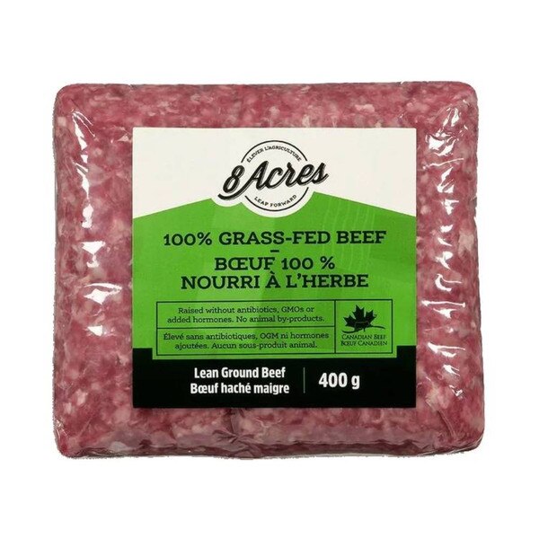 8 Acres Grass Fed Lean Ground Beef 400 g