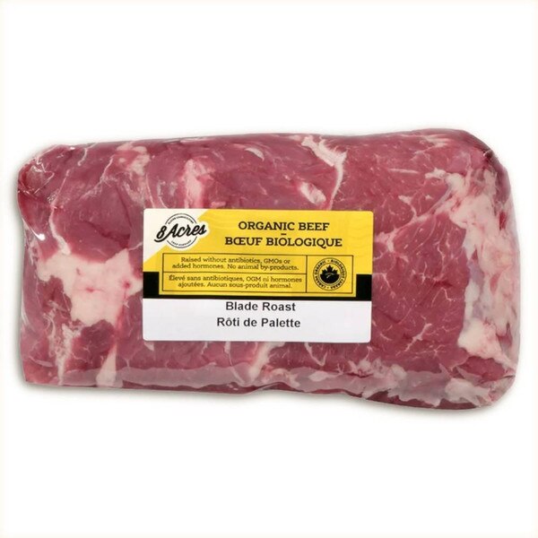 8 Acres Organic Beef Boneless Blade Roast