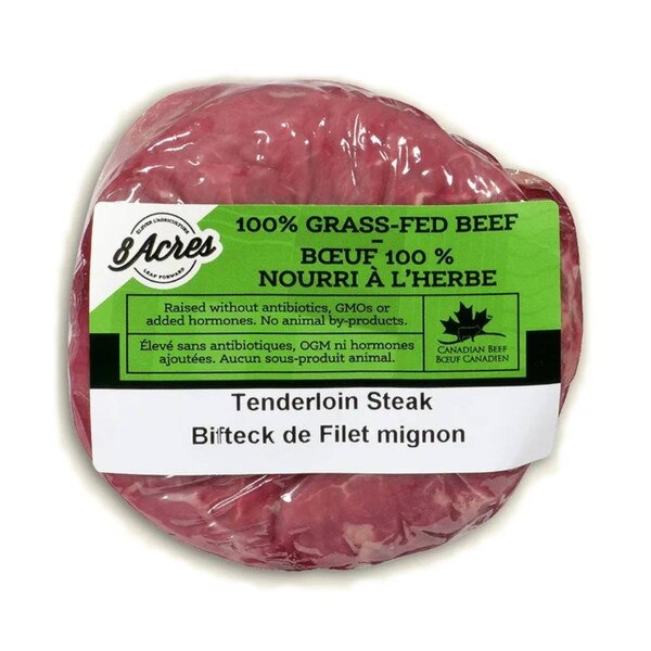 8 Acres Grass Fed Beef Tenderloin Steak